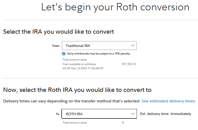 Fidelity Roth Conversion: Why, and Step-by-Step Instructions